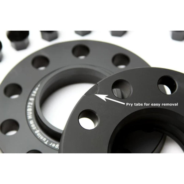 15mm VAG Wheel Spacer Kit (57.1mm) w/10 Black Extended Wheel Bolts (Pa ...